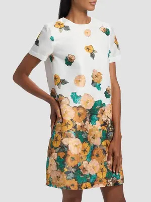 Prabal Gurung Falling Florals Voile Minidress