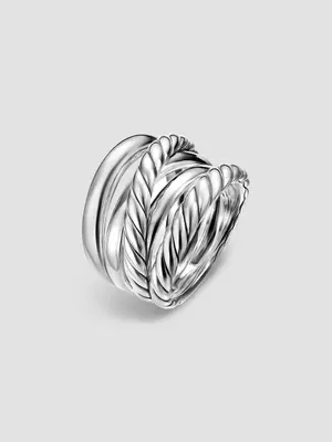 David Yurman Crossover Five Row Ring In Sterling 17.5mm