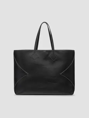 Mcm Dia Extra-large Leather Shopper Tote Bag