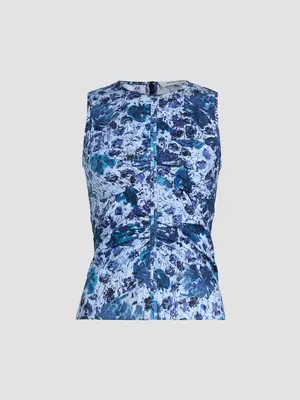 Prabal Gurung Floral Cotton-blend Ruched Top