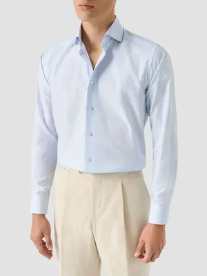 Eton Check Cotton-linen Slim-fit Shirt
