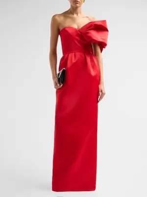 Prabal Gurung Satin Silk One-shoulder Column Gown