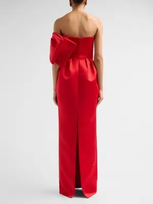 Prabal Gurung Satin Silk One-shoulder Column Gown