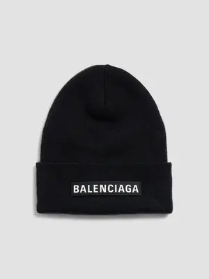 Balenciaga Patch Beanie - Black