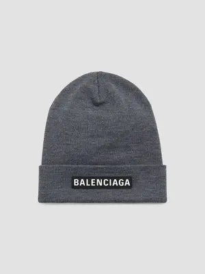 Balenciaga Patch Beanie Grey