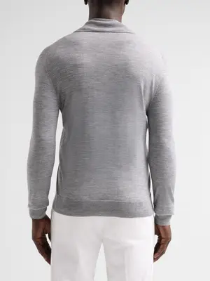 Isaia Filo Corallo Wool Zip-up Sweater