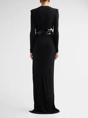 Ramy Brook Samantha Sequin-belt Gown