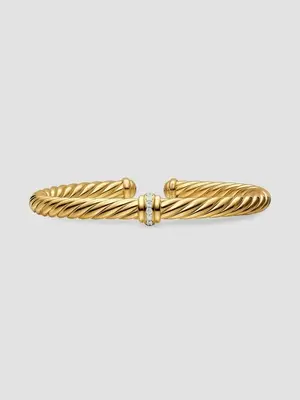 David Yurman Cablespira Flex Center Station Bracelet In 18k Yellow