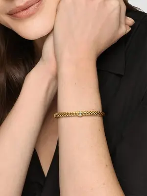 David Yurman Cablespira Flex Center Station Bracelet In 18k Yellow