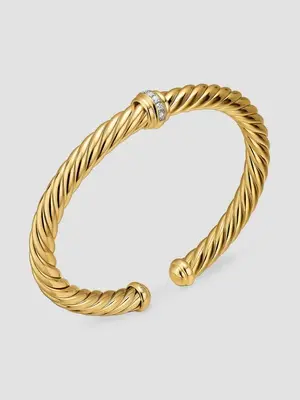 David Yurman Cablespira Flex Center Station Bracelet In 18k Yellow