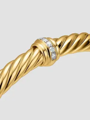 David Yurman Cablespira Flex Center Station Bracelet In 18k Yellow