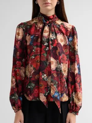 Adam Lippes Joana Floral Silk Top