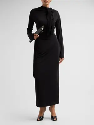 Altuzarra Garland Fringe Draped Maxi Dress