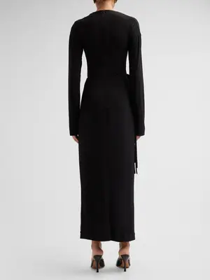 Altuzarra Garland Fringe Draped Maxi Dress