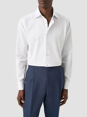 Eton Contemporary-fit Elevated Stripe Cotton Shirt