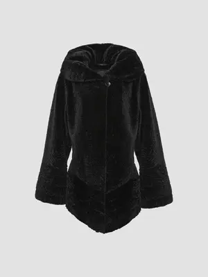 Gorski Reversible Textured Shearling Lamb Jacket - Black
