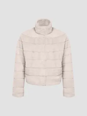 Gorski Reversible Textured Shearling Lamb Jacket - Cream