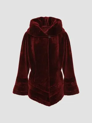 Gorski Reversible Textured Shearling Lamb Jacket - Wine