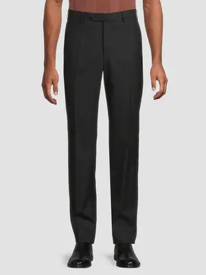 Isaia Basic Extended-tab Wool Trousers - Charcoal