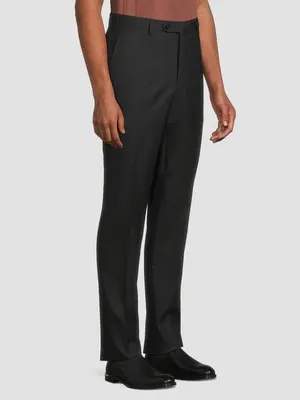 Isaia Basic Extended-tab Wool Trousers - Charcoal