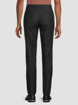 Isaia Basic Extended-tab Wool Trousers - Charcoal