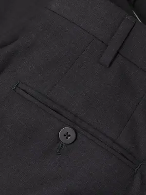 Isaia Basic Extended-tab Wool Trousers - Charcoal