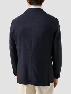 Eton Brushed-plaid Wool-silk Jacket
