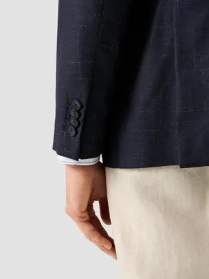 Eton Brushed-plaid Wool-silk Jacket