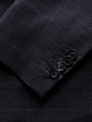 Eton Brushed-plaid Wool-silk Jacket