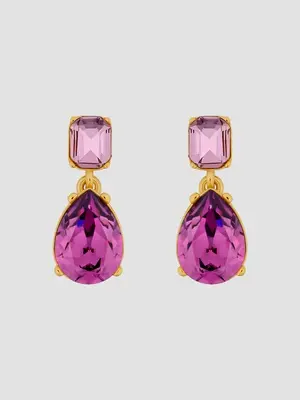 Oscar De La Renta 24k-gold-plated & Glass Crystal Drop Earrings - Iris