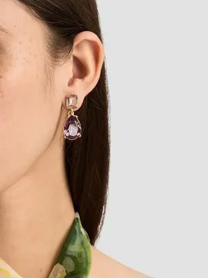Oscar De La Renta 24k-gold-plated & Glass Crystal Drop Earrings - Iris