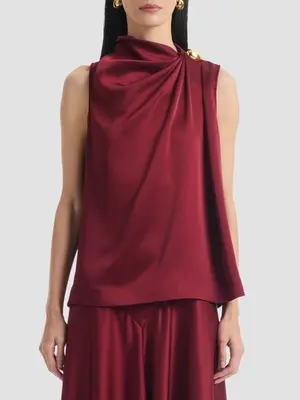 Altuzarra Alden Satin Drape Top