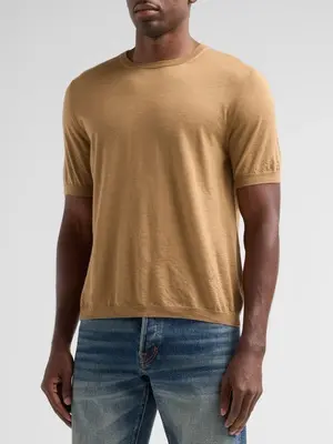 Isaia Cashmere-silk Short-sleeve Shirt