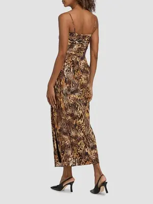Adam Lippes Cari Printed Stretch-cotton Poplin Midi-dress
