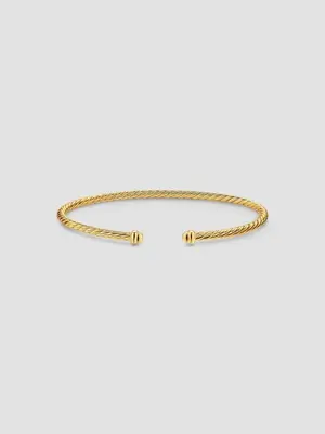 David Yurman Micro Cablespira Flex Bracelet In 18k Yellow 2.6mm