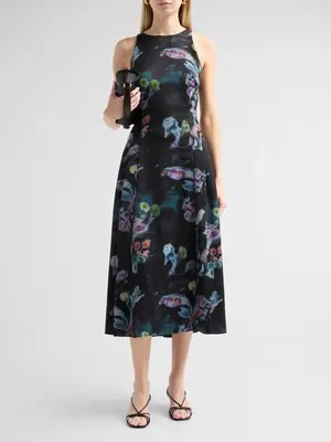 Prabal Gurung Floral Twill Midi-dress