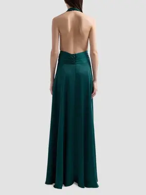 Ramy Brook Jasmine Backless Plunging Halter Gown