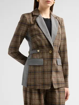 Ramy Brook Bianca Combo Plaid Blazer