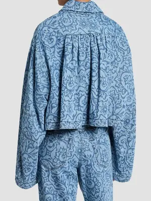 Dries Van Noten Vondero Floral Denim Jacket - Blue