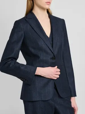 Kiton Pinstriped Wool-cashmere Blazer