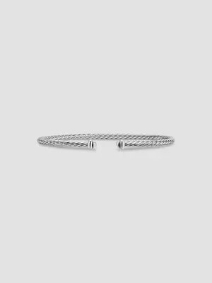 David Yurman Micro Cable Flex Bracelet In Sterling 2.6mm - Silver