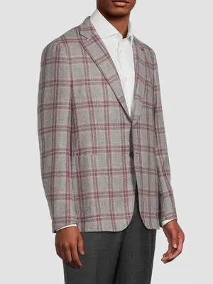 Isaia Windowpane Wool-cashmere Jacket