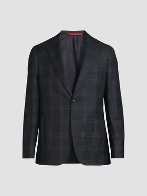 Isaia Delain Plaid Wool Jacket