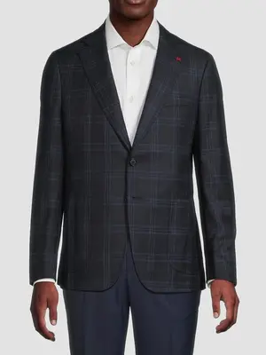 Isaia Delain Plaid Wool Jacket