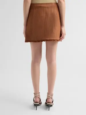 Prabal Gurung Denim Fringe Miniskirt