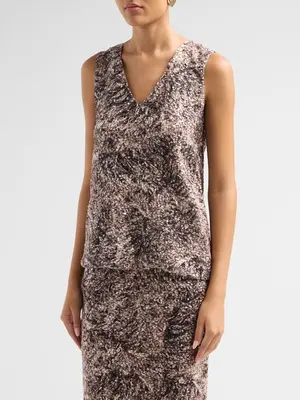 Kiton Sequined V-neck Top