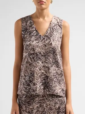 Kiton Sequined V-neck Top