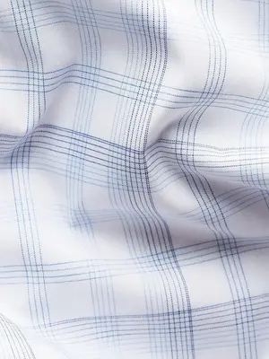 Eton Plaid Cotton Poplin Contemporary-fit Shirt - Light Blue