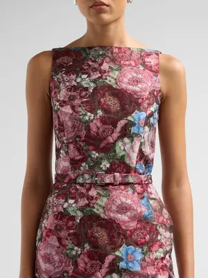 Adam Lippes Sarita Floral-jacquard Column Midi Dress