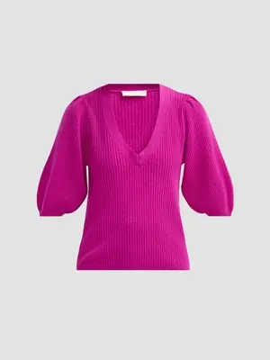 Ramy Brook Cassidee Cashmere V-neck Sweater - Raspberry